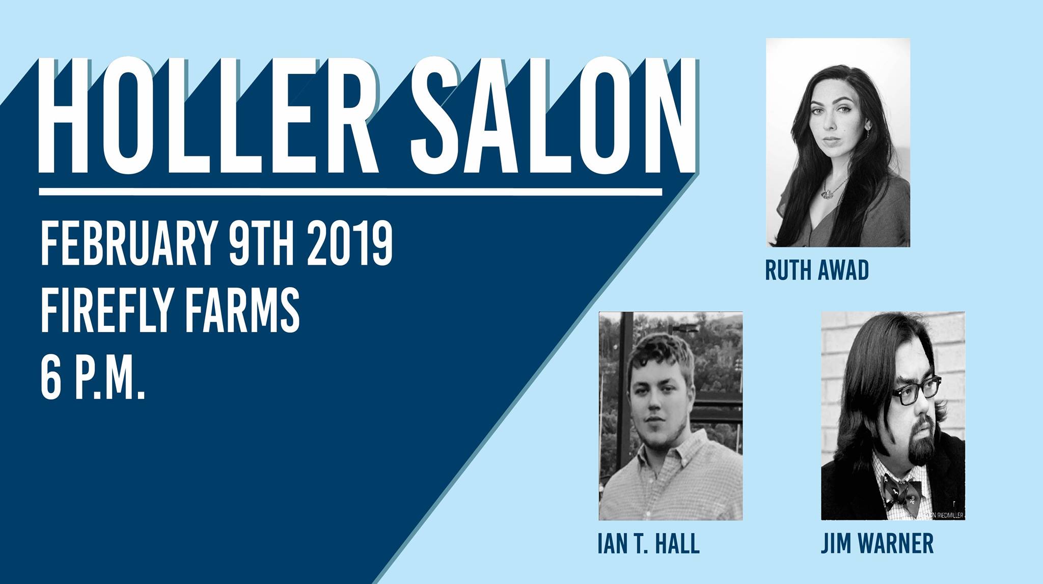 Sundress Holler Salon presents Ruth Awad, Ian T. Hall, and Jim Warner ...